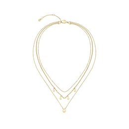 BOSS Damen Kette mit Anh&auml;nger "SELENA", Edelstahl, L: 50,5 B: 1mmgelbgoldfarben, kristallwei&szlig;, Edelstahl, B:1mm, Halsketten, mit Preciosa Crystal