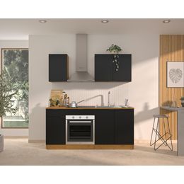 H&auml;ngeschrank GAMI, B:80cm H:60cm T:31cm, schwarz, Holzwerkstoff, K&uuml;che, Schr&auml;nke, "H&auml;ngeschrank EDEN Breite 80", H&auml;ngeschrank EDEN Breite 80