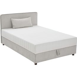 Bett, B:102cm H:97cm L:210cm, grau, ATLANTIC HOME COLLECTION, Schlafzimmer, Betten, "Corinna", Boxbett inkl. Stauraum, Cord, erhältlich in