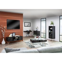 Kommode GUTMANN FACTORY, B:105cm H:88cm T:43cm, schwarz, Massivholz, Sideboards