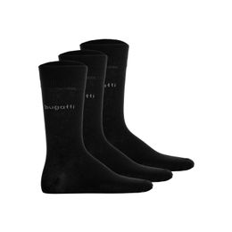 Bugatti Herren Kurzsocken "Socken 3er Pack", Gr. 43, schwarz, Obermaterial: 78% Baumwolle CO. 20% Polyamid PA. 2% Elasthan EL., Socken