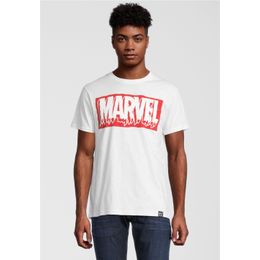Recovered Herren T-Shirt "Marvel Slime Logo Vintage", weiß, Gr. XL, bedruckt, 60% Polyester, 40% Baumwolle, Shirts, mit Marvel Logoprint