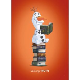 Komar Bild "Frozen Olaf Reading", B/H/T: 50cm x 70cm, Disney, 1 Stk., bunt, Wohnzimmer, Bilder, Wandbild zur Dekoration im Kinderzimmer - ohne Rahmen