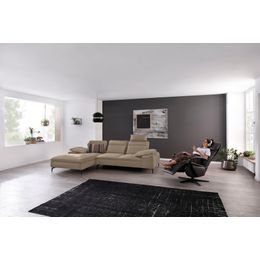 Ecksofa W.Schillig, B:299cm H:83cm T:178cm, braun, Longlife Xtra-Leder Z59: Glattleder mit modischer Pr&auml;gung. Hautst&auml;rke 0, 9 - 1, 1 mm, Wohnzimmer,
