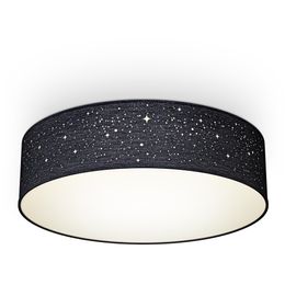 B.K.LICHT Deckenleuchte, 1, &Oslash; 38cm H: 10cm, 1 Stk., schwarz, Wohnzimmer, Leuchten, Textil-Sternenhimmel, Schwarz, 2-flammig E27, Stoffdeckenleuchte