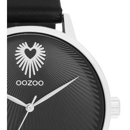 Oozoo Damen Quarzuhr, schwarz, Armbanduhren, Armbanduhr, Damenuhr, Lederarmband, analog