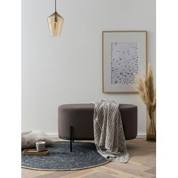 Polsterhocker Salesfever, B:80cm H:42cm T:40cm, schwarz, Boucl&eacute; Stoff (100% Polyester), Metall, Hocker, "Komfortabler Polsterhocker", mit