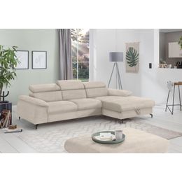 Ecksofa COTTA, B:244cm H:72cm T:166cm, beige, Microfaser (100% Polyester);Flachgewebe (100% Polyester), Wohnzimmer, Sofas, "Kitty L-Form, B: 242 cm",