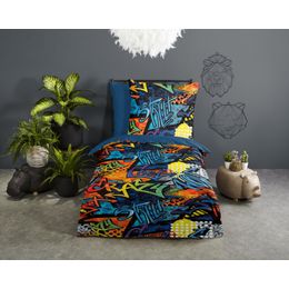 Kinderbettw&auml;sche, bunt, PURE LUXURY COLLECTION, Microfaser, Obermaterial: 100% Polyester, Bettw&auml;sche, "Jeff", Mikrofaser, 135x200, Rei&szlig;verschluss,