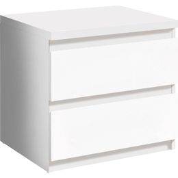 Nachtkommode Schlafkontor, B:45cm H:43,6cm T:38cm, wei&szlig;, Spanplatte, Sideboards, "Olli"