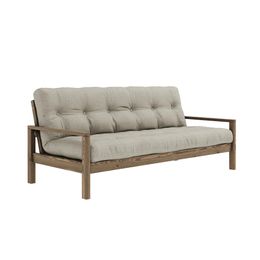 Schlafsofa Karup Design, B:205cm H:79cm T:95cm, beige, Matratzenmaterialzusammensetzung: Futonmatratze mit Knopfheftung, H&ouml;he 14 cm, aus recyceleten