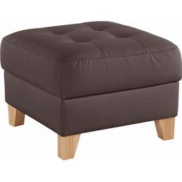 Hocker, B:70cm H:45cm T:70cm, braun, exxpo - SOFA FASHION, Luxus-Kunstleder;NaturLEDER (echtes Rindsleder) in Sitz und R&uuml;cken. Korpus in passendem