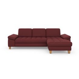 Sit & More Ecksofa SIT & MORE, B:275cm H:88cm T:172cm, rot, 100% Polyester, Wohnzimmer, Sofas, "Westham L-Form", mit Recamiere, mit oder ohne Bettfunktion,