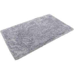 Badematte HOMIE LIVING, H:30mm, grau, Polyester, Badematten, "Porto Azzurro", Badteppich, uni, rechteckig & rund, waschbar, Badezimmerteppich