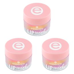 Essence Damen Lippenpflegemittel "LIP swirl sugar scrub", bunt, Lippen-Kosmetika, 3-tlg., pflegend