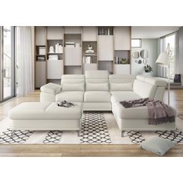 Sit & More Ecksofa SIT & MORE, B:274cm H:87cm T:230cm, beige, 100% Polyester, Wohnzimmer, Sofas, "Cabrio L-Form, B: 274 cm, mit Sitztiefen-, Arm- &