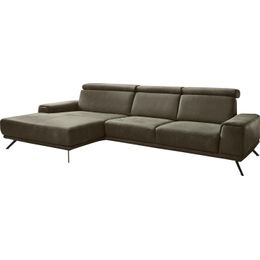 Ecksofa DIE PLANBAR, B:335cm H:89cm T:188cm, gr&uuml;n, Wohnzimmer, Sofas, "PN-EM22041 L-Form", wahlweise motorisches Canape oder Sitztiefenverstellung