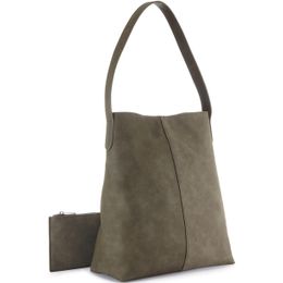 Vivance Kinder Shopper "Schultertasche", grün, Lederimitat, Strukturmuster, unifarben, Taschen, mit kleiner Innentasche, Handtasche, Damentasche VEGAN
