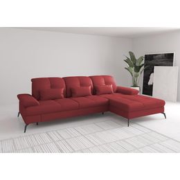 Sit & More Ecksofa SIT & MORE, B:279cm H:90cm T:185cm, rot, Wohnzimmer, Sofas, "Amica, L-Form, inkl. Sitztiefenverstellung & Armteilverstellung", wahlweise mit
