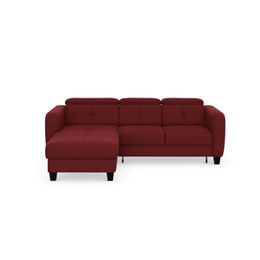 Sit & More Ecksofa SIT & MORE, B:247cm H:85cm T:170cm, rot, Wohnzimmer, Sofas, "Belluci L-Form", inklusive Federkern, wahlweise mit Bettfunktion und Bettkasten