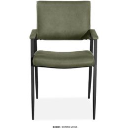 Esszimmerstuhl OMG DESIGN, B:46cm H:89,5cm T:64,5cm, gr&uuml;n, Polyester, St&uuml;hle, "Bodie", bequemer Armlehnenstuhl, pflegeleichter Bezug