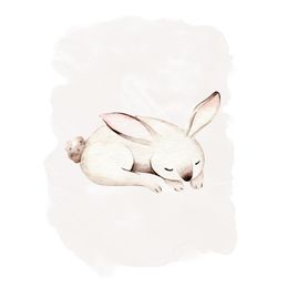 Bild Komar, B:40cm H:50cm, schwarz, Holz, Papier, Wohnzimmer, Bilder, "Sleepy Bunny", Wandbild zur Dekoration - ohne Rahmen