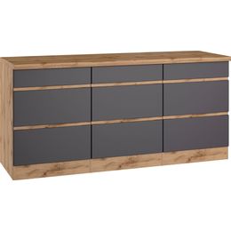 Unterschrank KOCHSTATION, B:180cm H:86cm T:60cm, grau, Holzwerkstoff, K&uuml;che, Schr&auml;nke, "KS-Riesa", Breite 180 cm, MDF-Fronten