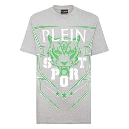 Plein Sport Jungen T-Shirt "Tiger"10, grau, Gr. L, Obermaterial: 100% Baumwolle, Shirts
