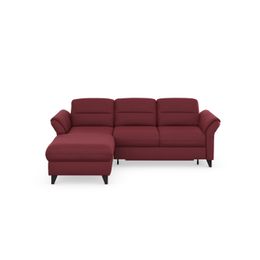 Sit & More Ecksofa SIT & MORE, B:250cm H:87cm T:163cm, rot, 100% Polyester, Wohnzimmer, Sofas, "Mellum L-Form", Federkern, wahlweise mit Bettfunktion,