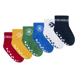 Converse Mädchen Socken "CHN CORE 6PK GRIP INF TOD SCKS", Gr. 16, rot, Obermaterial: 54% Baumwolle, 41% Polyester, 5% Elasthan, Socken, für Babys
