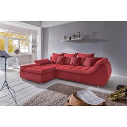 Ecksofa Inosign, B:270cm H:90cm T:170cm, rot, Microfaser PRIMABELLE (100% Polyester) / Struktur (82% Polyester, 9% Viscose, 7% Baumwolle, 2%