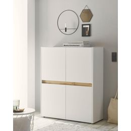 Highboard Inosign, B:100cm H:120cm T:40cm, weiß, FSC-zertifizierter Holzwerkstoff, Wohnzimmer, Sideboards, "City/Giron, moderner Schrank, Kommode,