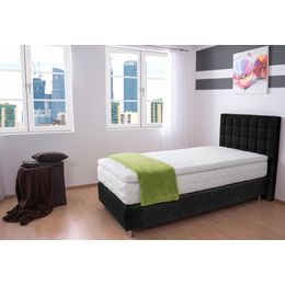 Boxspringbett, B:135cm L:210cm, schwarz, Westfalia Schlafkomfort, Microvelours (100% Polyester);Strukturstoff (77% Polyester und 23%
