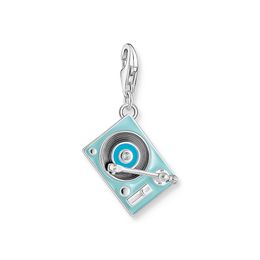 Thomas Sabo Damen Charm-Einhänger "Plattenspieler-Motiv", silber, Silber 925 (Sterlingsilber), Charms, mit Zirkonia (synth.)