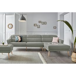 Ecksofa OTTO HOME, B:302cm H:86cm T:178cm, grün, Samtoptik (100% Polyester);Luxus-Microfaser weich (100% Polyester);Struktur (100%