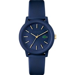 Lacoste Damen Quarzuhr "Lacoste 12.12 LADIES", blau, Armbanduhren, Armbanduhr, Damenuhr, Mineralglas, analog, Silikonarmband