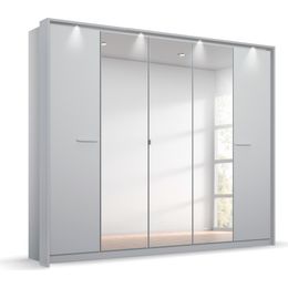 Dreht&uuml;renschrank Rauch, B:230cm H:212cm T:58cm, grau, Holzwerkstoff, Schr&auml;nke, "Kleiderschrank Schrank Garderobe W&auml;scheschrank Ankleide OTELI", mit