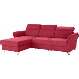 Sit & More Ecksofa SIT & MORE, B:259cm H:97cm T:172cm, rot, Flachgewebe (90% Polyester, 10% Polyamid);Luxus-Microfaser (100% Polyester);Struktur (100%
