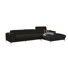 Ecksofa W.Schillig, B:343cm H:70cm T:193cm, schwarz, Longlife Xtra-Leder Z59: Glattleder mit modischer Pr&auml;gung. Hautst&auml;rke 0, 9 - 1, 1 mm,