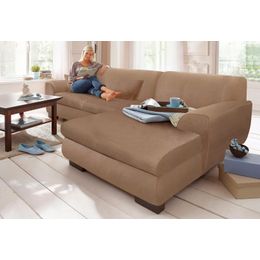 Ecksofa Home Affaire, B:277cm H:84cm T:84cm, braun, Primabelle-Microfaser (100% Polyester);Struktur (70% Polyacryl, 30% Polyester), Wohnzimmer,