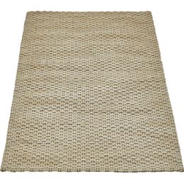 Wollteppich LUXOR living, B:70cm H:10mm L:140cm, beige, Wolle, Teppiche, "Nora", Handweb-Teppich, Flachgewebe, handgewebt, reine Wolle