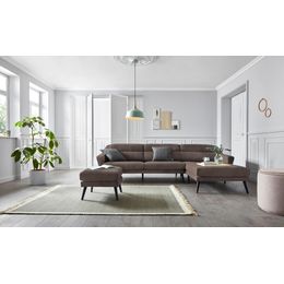 Ecksofa OTTO HOME, B:302cm H:86cm T:178cm, braun, Samtoptik (100% Polyester);Luxus-Microfaser weich (100% Polyester);Struktur (100%