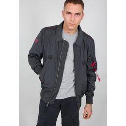Herren Bomberjacke "Nighthawk", grau, Gr. S, Alpha Industries, Obermaterial: 100% Polyester, Futter: 100% Polyester, Jacken