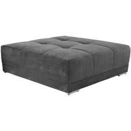 Jockenhöfer Hocker, B:120cm H:39cm T:120cm, grau, JOCKENHÖFER GRUPPE, Cord: 100% Polyester, Wohnzimmer, Hocker, "Moldau XXL, B: 120 cm", Mega-Hocker im XXL-Format