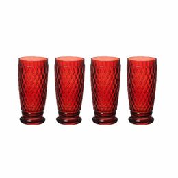 Villeroy & Boch VILLEROY & BOCH Longdrinkglas "Longdrinkgläser Boston Coloured 400 ml 4er Set", rot, Trinkgefäße
