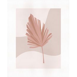 Bild Komar, B:40cm H:50cm, rosa, Holz, Papier, Wohnzimmer, Bilder, "Minimalist Leaf Lover", Wandbild zur Dekoration - ohne Rahmen