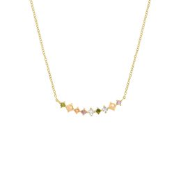 NOELANI Damen Kette ohne Anh&auml;nger "Colorful Stone, 2036071", mit Zirkonia, Silber 925 (Sterlingsilber), L: 45 B: 1,2mm, bunt, Silber 925