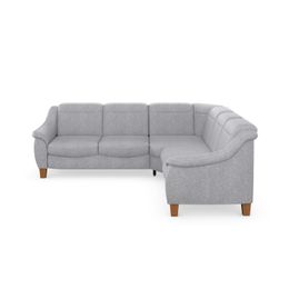Ecksofa Home Affaire, B:270cm T:250cm, silber, 100% Polyester, Wohnzimmer, Sofas, "Caldera L-Form", Federkern, wahlweise mit Kopfteilverstellung,