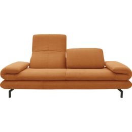 2-Sitzer, B:204cm H:83cm T:98cm, orange, LOOKS by Wolfgang Joop, 92% Polyester. 8% Nylon, Sofas, "LOOKS by Wolfgang Joop 2-Sitzer-Sofa >>LOOKS