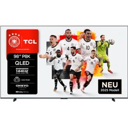 TCL QLED-Fernseher "98P81KX7", 98 ′′, schwarz, Fernseher, 144Hz, Multi-HDR, Dolby Vision, Game Master, Smart TV, Apple TV, ONKYO